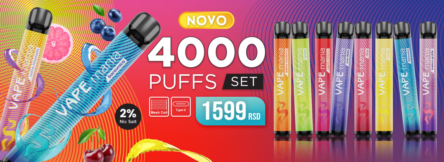 VAPE MANIA 4000 PUFFS Set Voćna limunada 20mg - Vape Mania